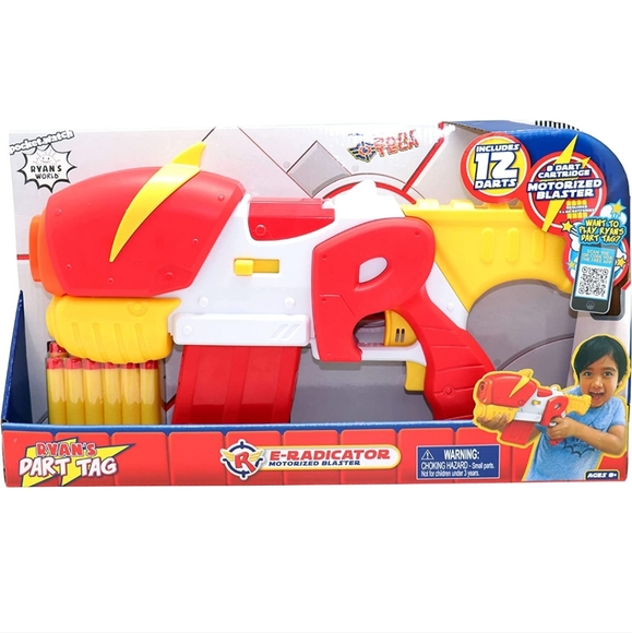 Toys | Ryans World Foam Dart Tag Eradicator Motorized Blaster Red ...